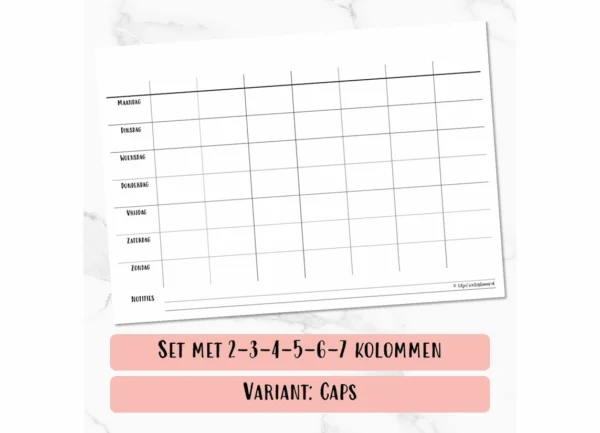 Weekplanner printen: set van 6 printables | MijnFamilieplanner