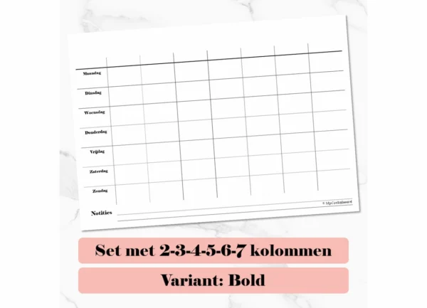 Weekplanner printen: set van 6 printables | MijnFamilieplanner